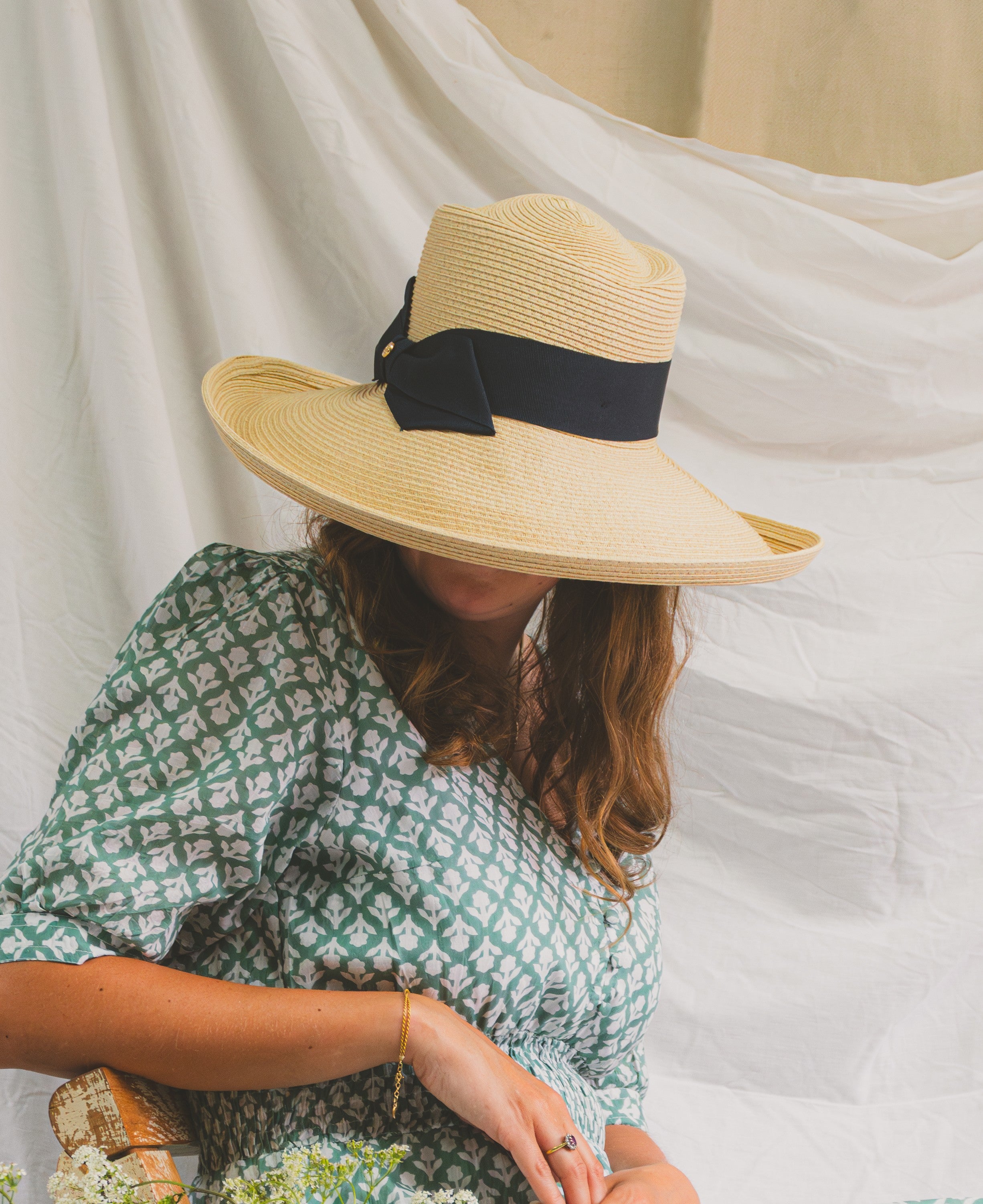 Landmark | Dents Paperstraw Large Brim Hat with Ribbon in Natural