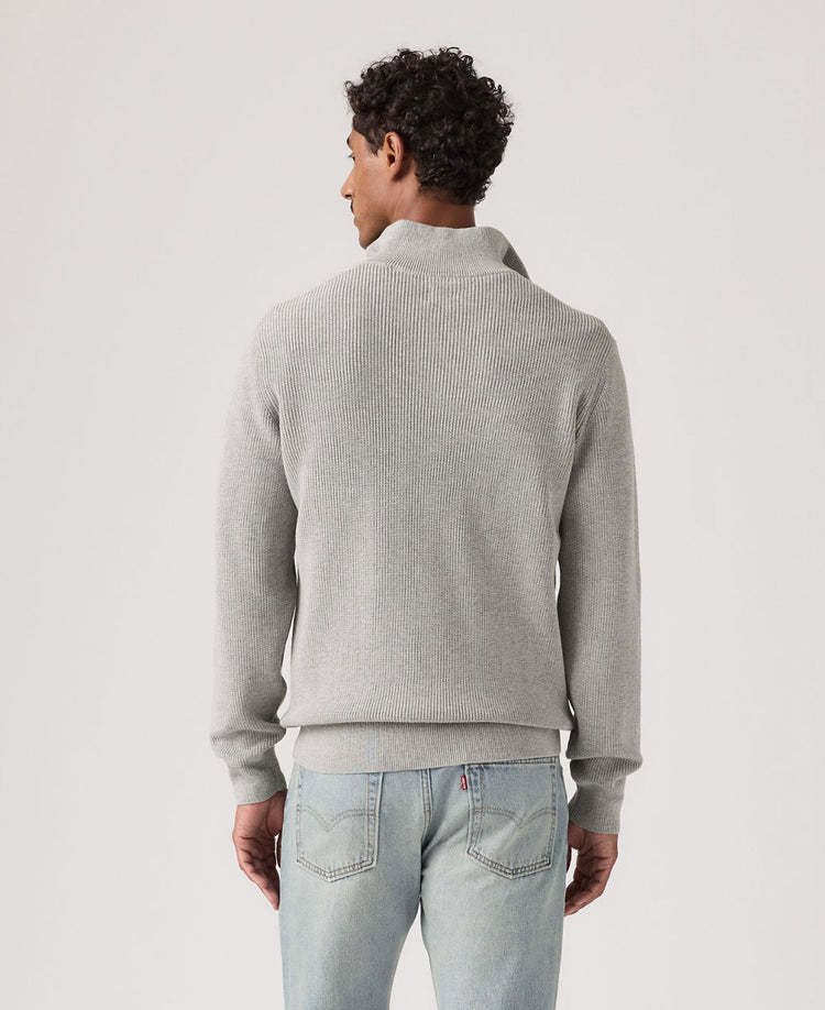 Landmark | Levis Hallmark Quarter Zip Sweater in Mid Tone Grey Heather