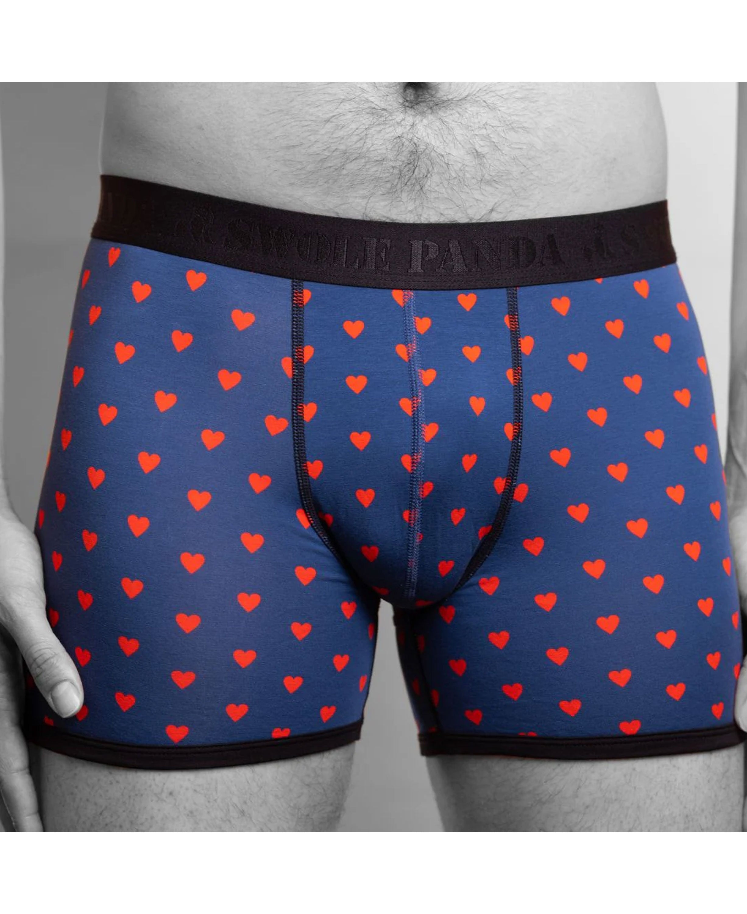 Landmark | Swole Panda Bamboo Boxers in Hearts
