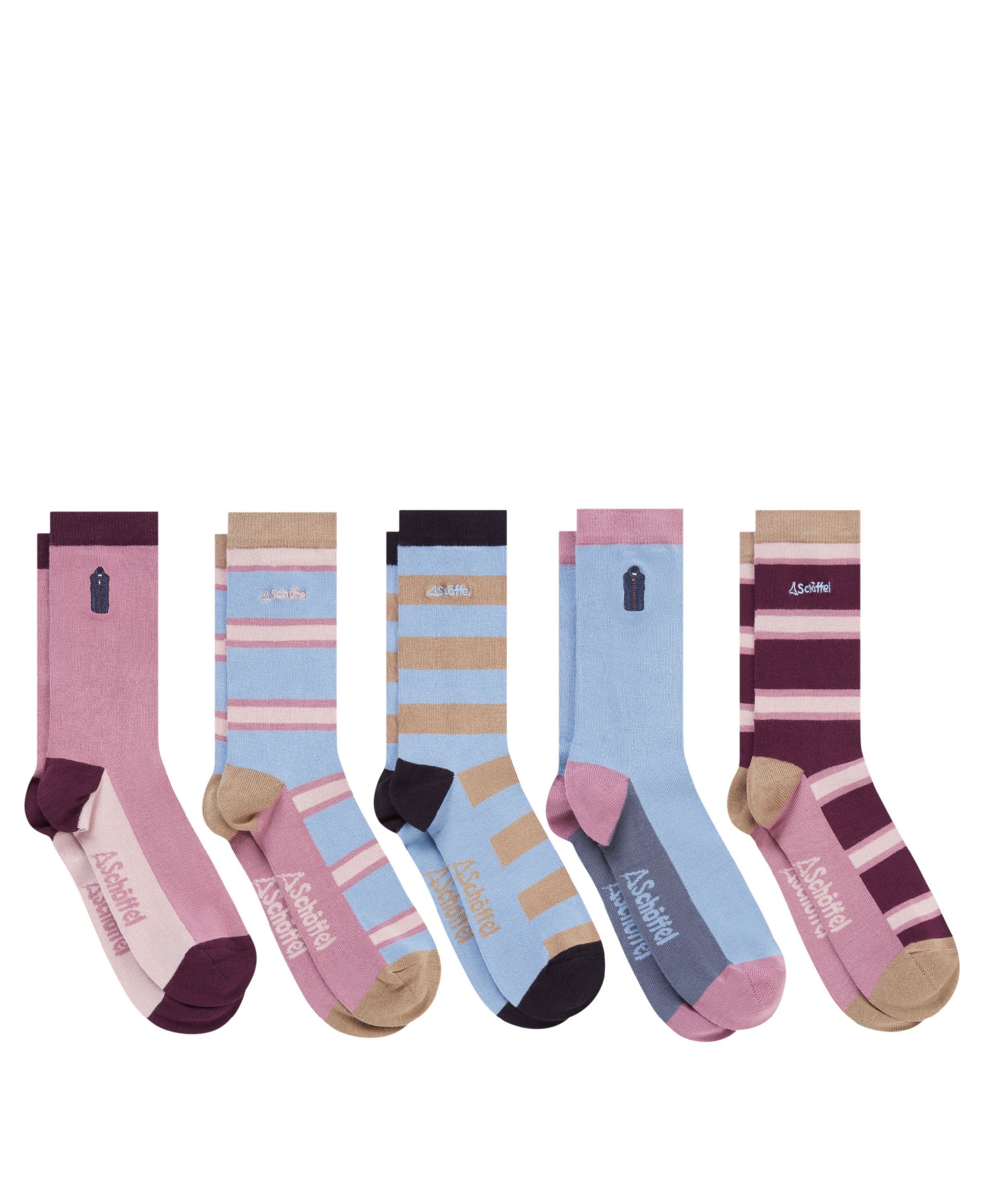Landmark | Schoffel Women's Bamboo Sock (Box Of 5) in Lindon Mix